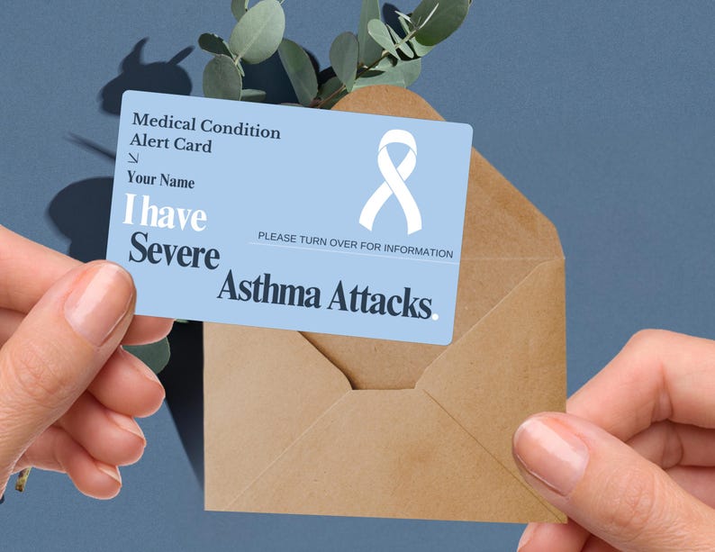 Severe Asthma Attack Alert Card, Custom Emergency ID - Etsy