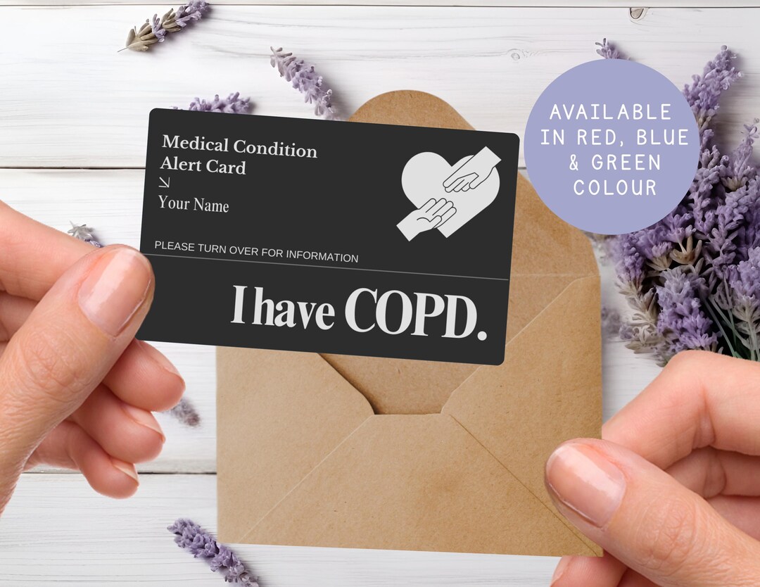 Personalized COPD Medical Alert Card: Engraved Aluminum Emergency ID - Etsy