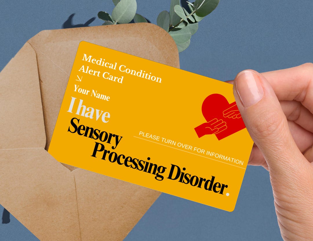 Sensory Processing Disorder Medical Alert Card, SPD Awareness ID ...