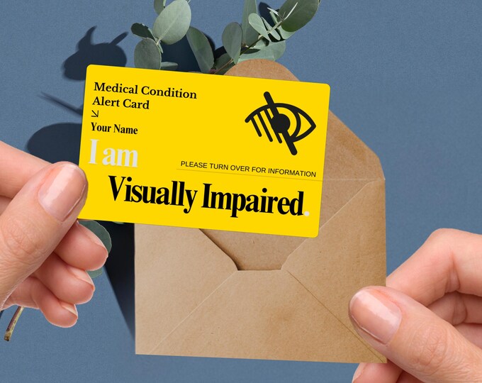 Visually Impaired Awareness Photo Medical ID Alert Card - Etsy Canada