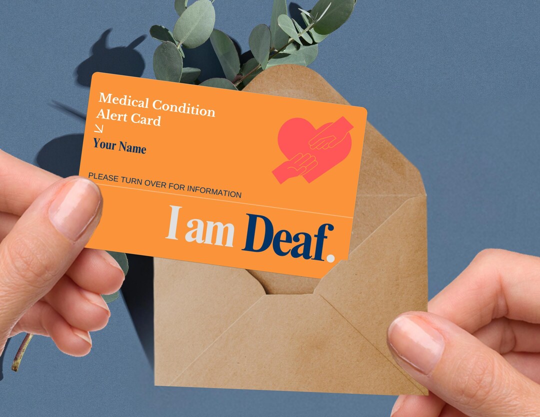 Personalized Deaf Medical Alert Card: Emergency ID - Etsy
