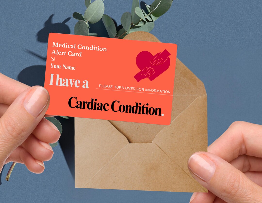 Personalized Cardiac Condition Medical Alert Card: Heart Health ID - Etsy