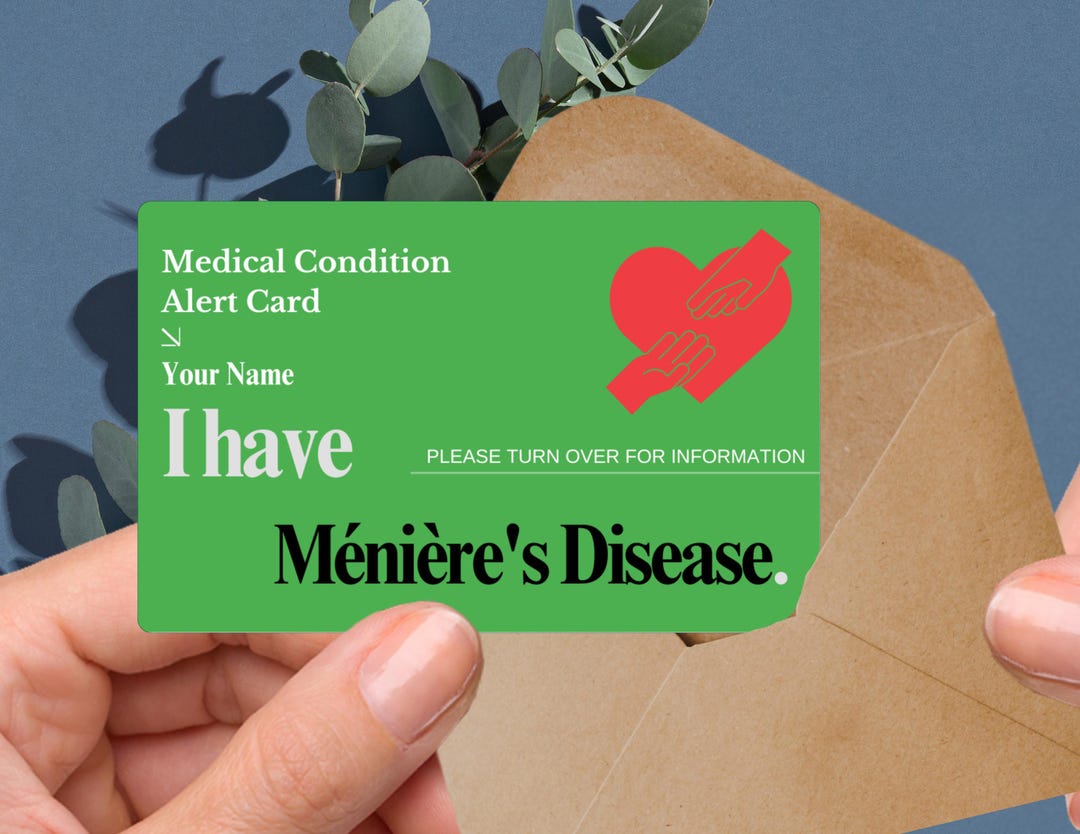 Ménière’s Disease Medical Alert Card: Personalized Inner Ear Disorder ...