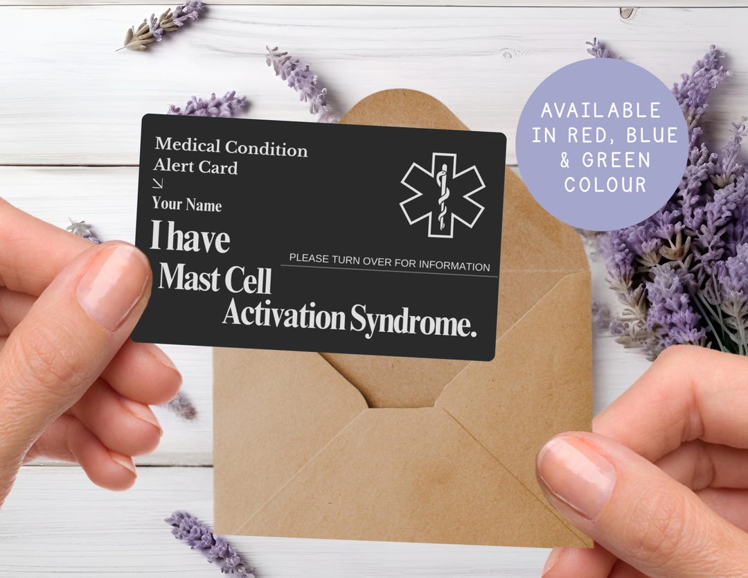 Mast Cell Activation Syndrome Medical Alert Card – MCAS Wallet ID ...