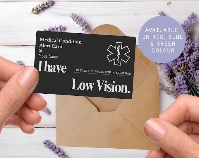 Visually Impaired Awareness Photo Medical ID Alert Card - Etsy Canada