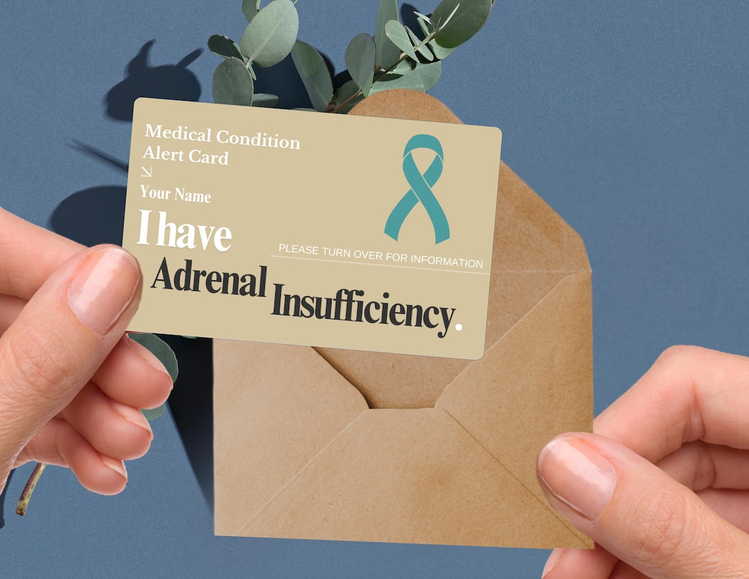 Adrenal Insufficiency Medical Alert Card, Addison’s Disease ID Card ...