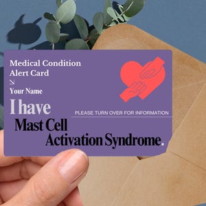 MCAS Medical Alert Card: Mast Cell Activation Syndrome ID - Etsy