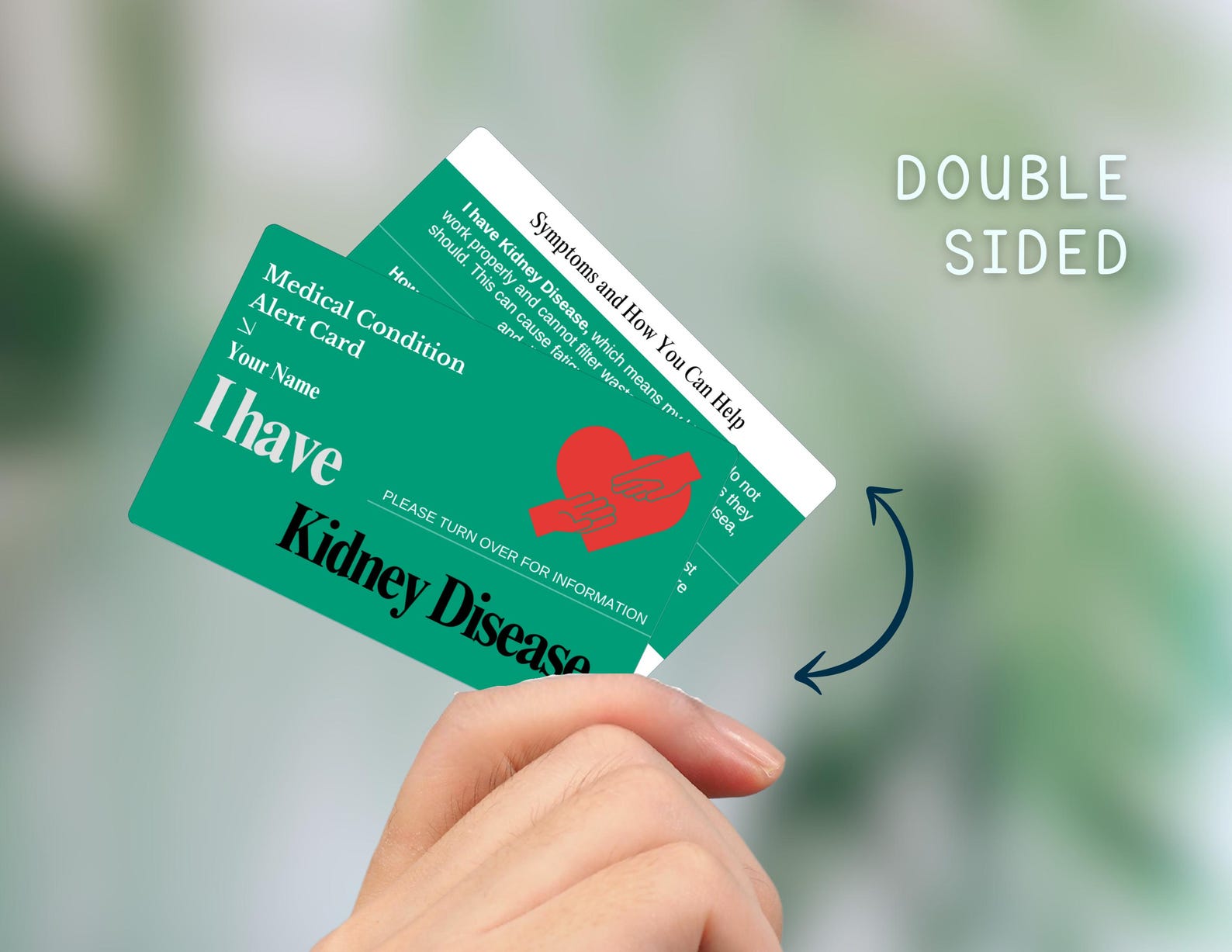 Custom Kidney Disease Medical Alert Card: Emergency Contact ID - Etsy