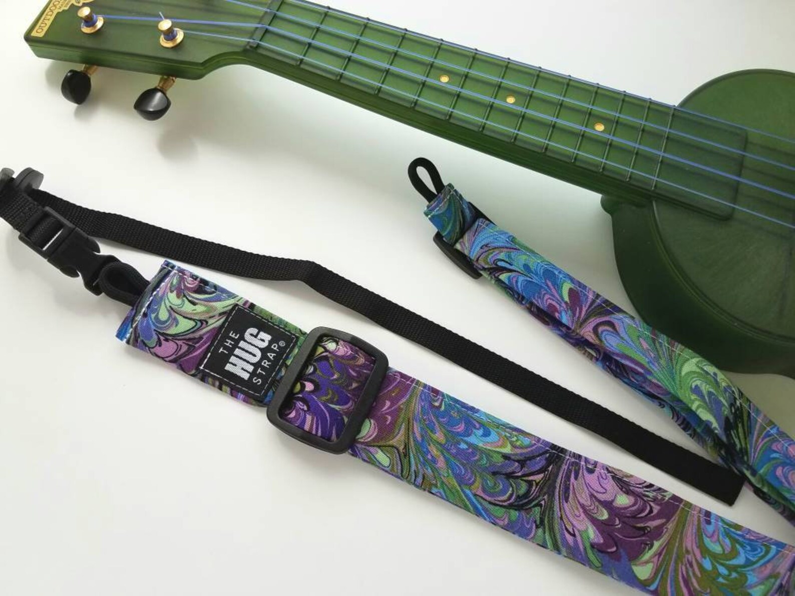 Ukulele Strap All in One Hug Strap Purple and Green Oilslick - Etsy