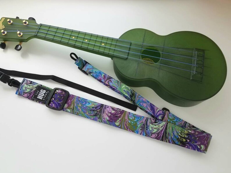 Ukulele Strap All in One Hug Strap Purple and Green Oilslick - Etsy