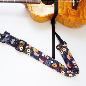 Ukulele Hug Strap Emilia Floral Purple Pink Yellow - Etsy