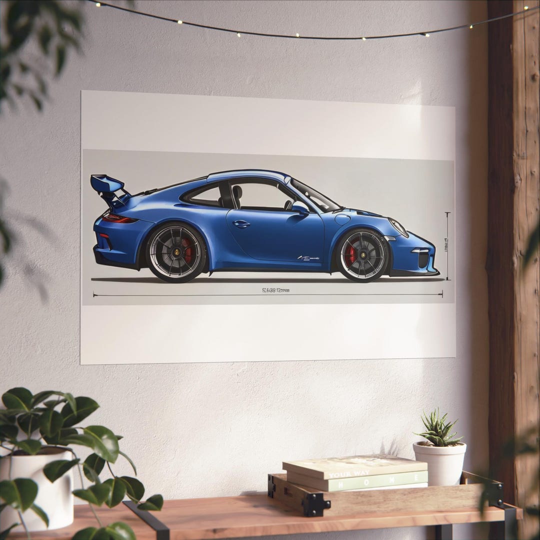 Porsche GT3 Blueprint Style Giclée Art Print, Motorsport Art, Gift for ...