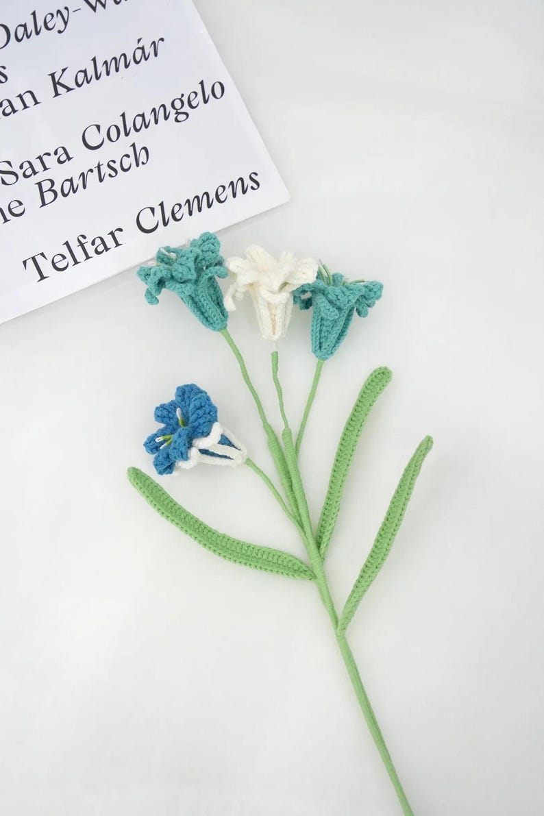 Crochet Blue Daffodil Flower Bouquet Pattern PDF Guide - Etsy