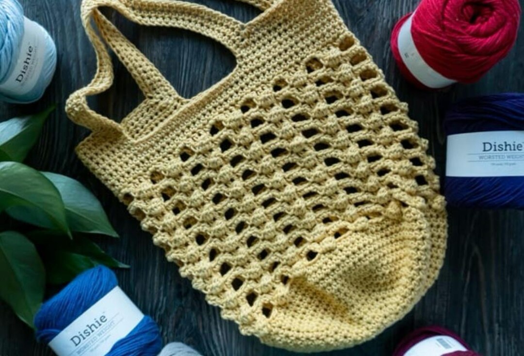 Crochet Bobble Shopping Bag Pattern Tutorial PDF Download Guide - Etsy