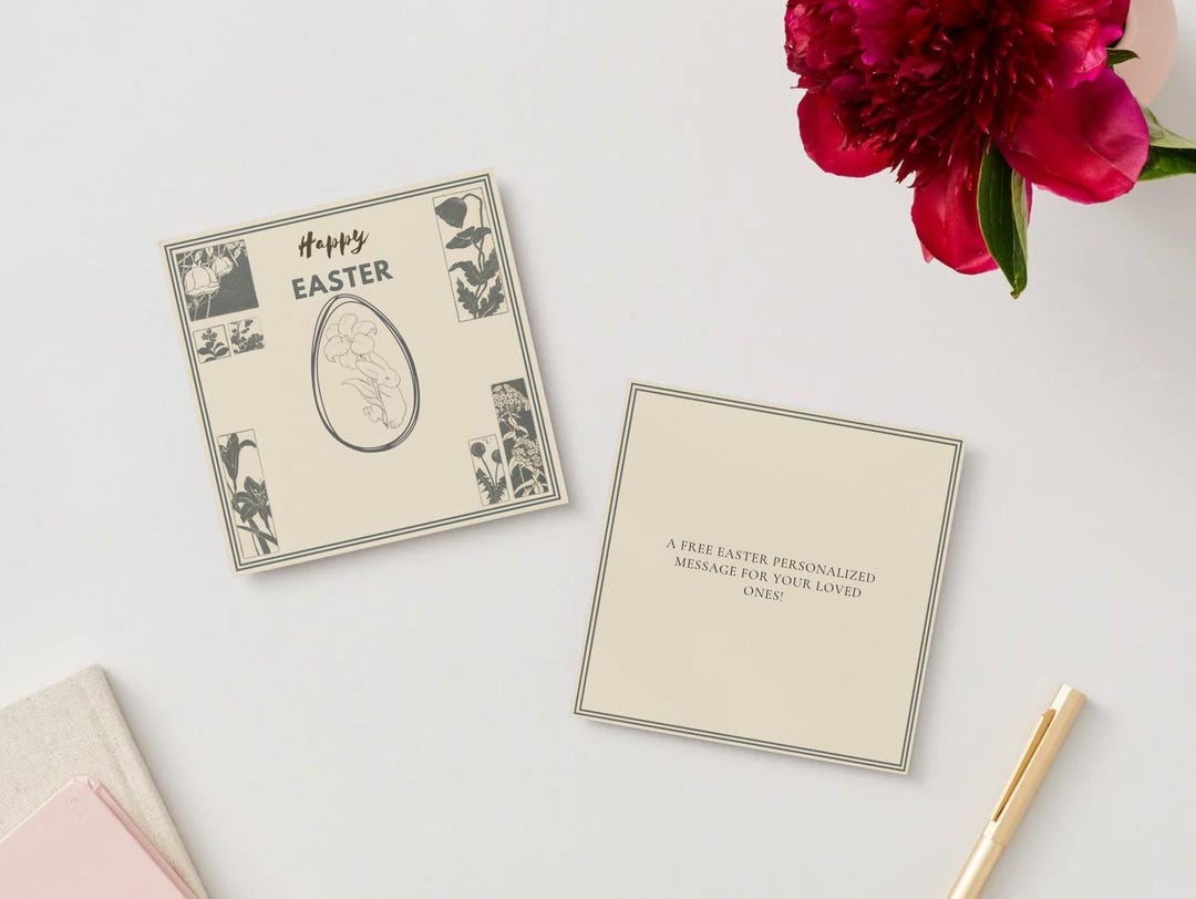 Easter Card PNJ and PDF to Print and to Personalize - Etsy