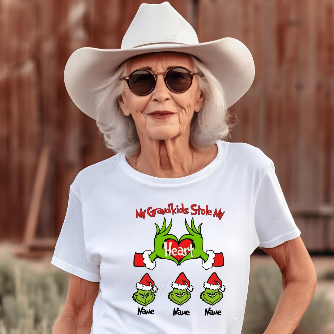 Custom My Grandkids Stole My Heart Grinch Shirt – Personalized Grandma ...