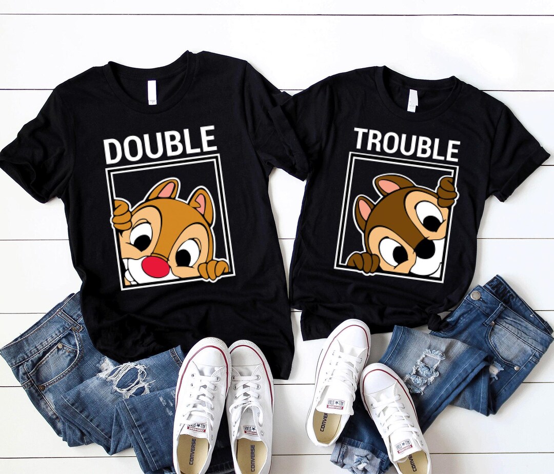 Chip and Dale Shirt, Double Trouble Shirt, Disney Couple Shirts, Double ...