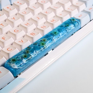 Handmade 6.25U Spacebar Artisan Keycap – Blue Apatite Gemstone ...
