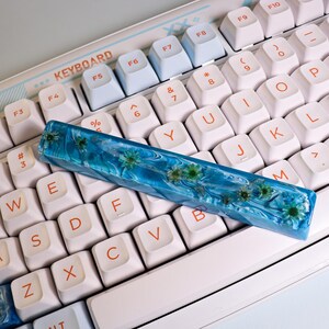 Handmade 6.25U Spacebar Artisan Keycap – Blue Apatite Gemstone ...