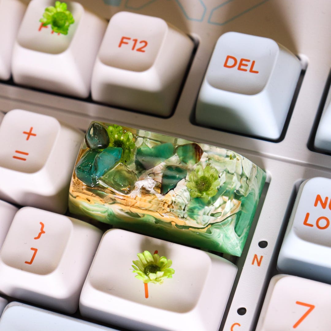 SA Profile Backspace Backspace Keycap – Handcrafted Floral & Green ...