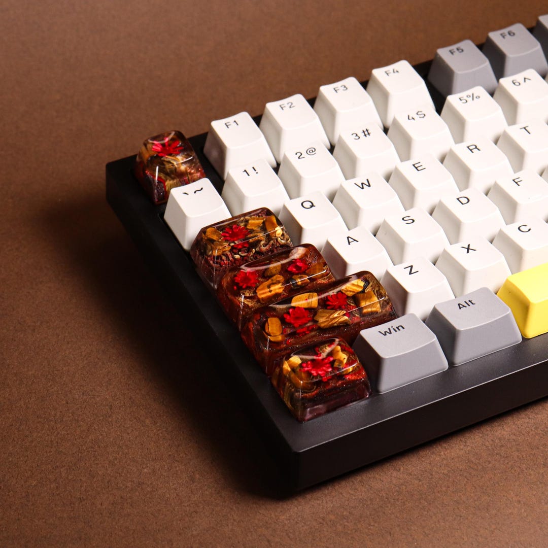 Handcrafted Tiger's Eye Gemstone Keycap Set: SA Profile, Cherry MX - Etsy