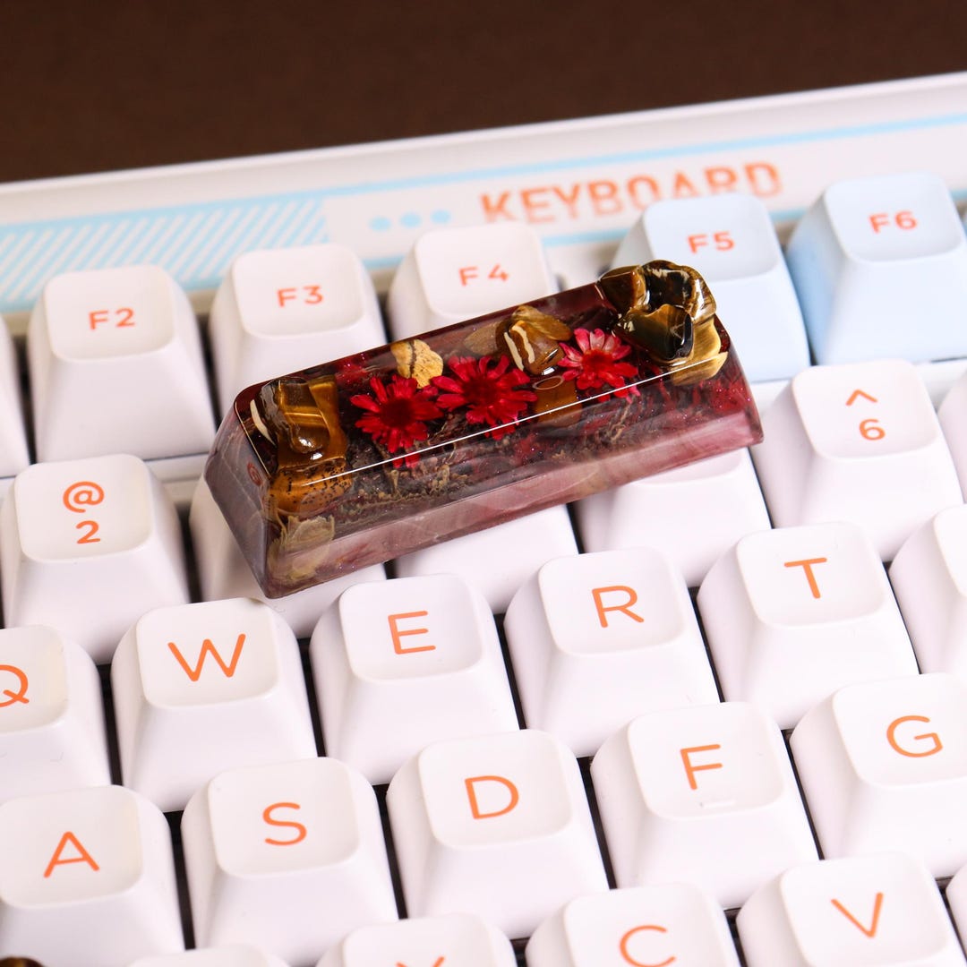 Handmade Resin Artisan Keycap – Custom MX Cherry Keycaps With Tiger Eye ...
