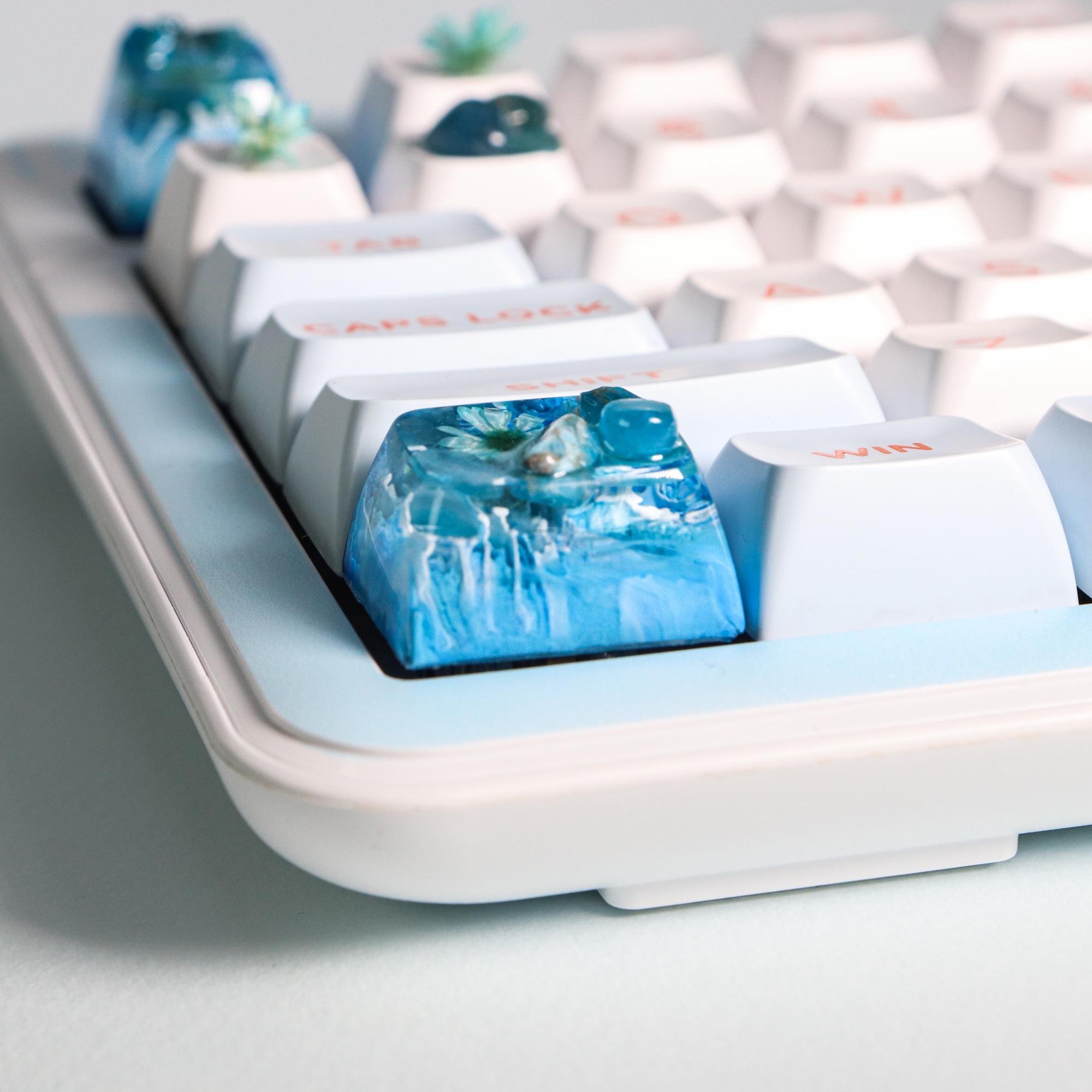 Celestial CTRL Keycaps – Artisan Floral & Blue Apatite Gemstone Edition ...