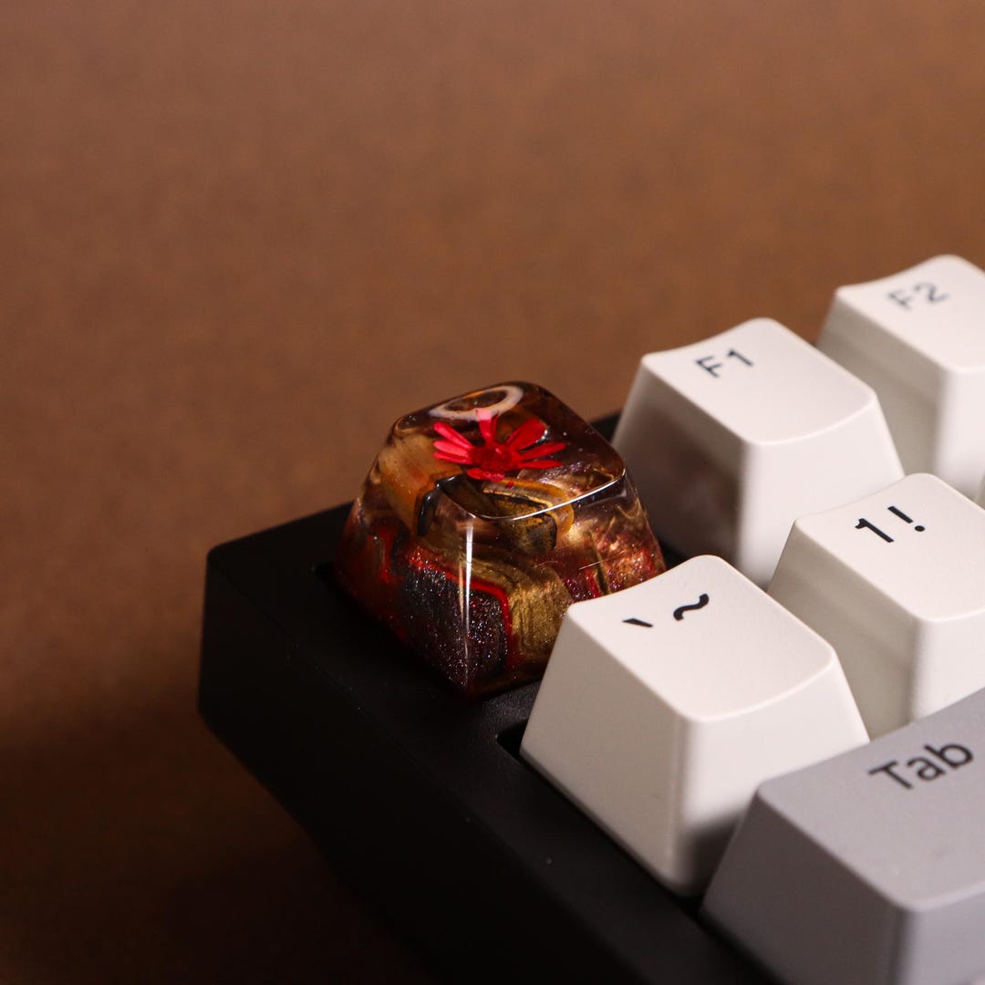 Tiger Eye Artisan Keycap: Handmade Resin Keycap With Real Flowers - Etsy
