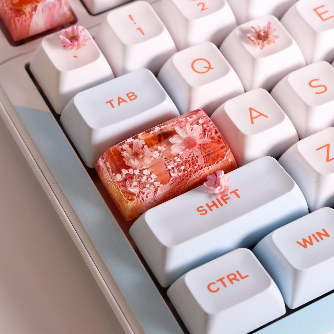Handcrafted Caps Lock Artisan Keycap With Carnelian Crystal, Custom ...