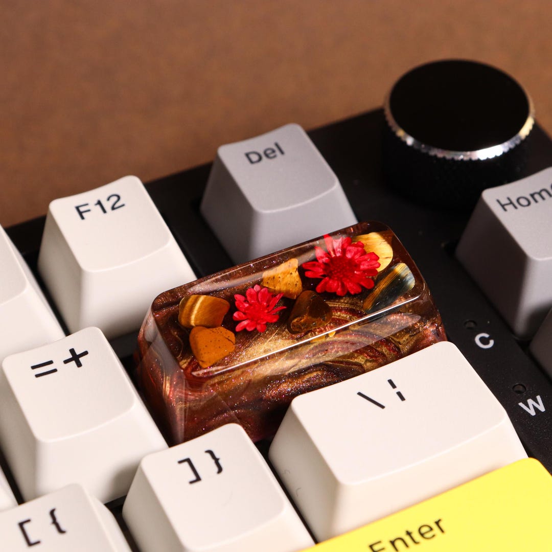 Tiger Eye & Flower Artisan Keycap: Handmade Resin Cherry MX Keycap - Etsy