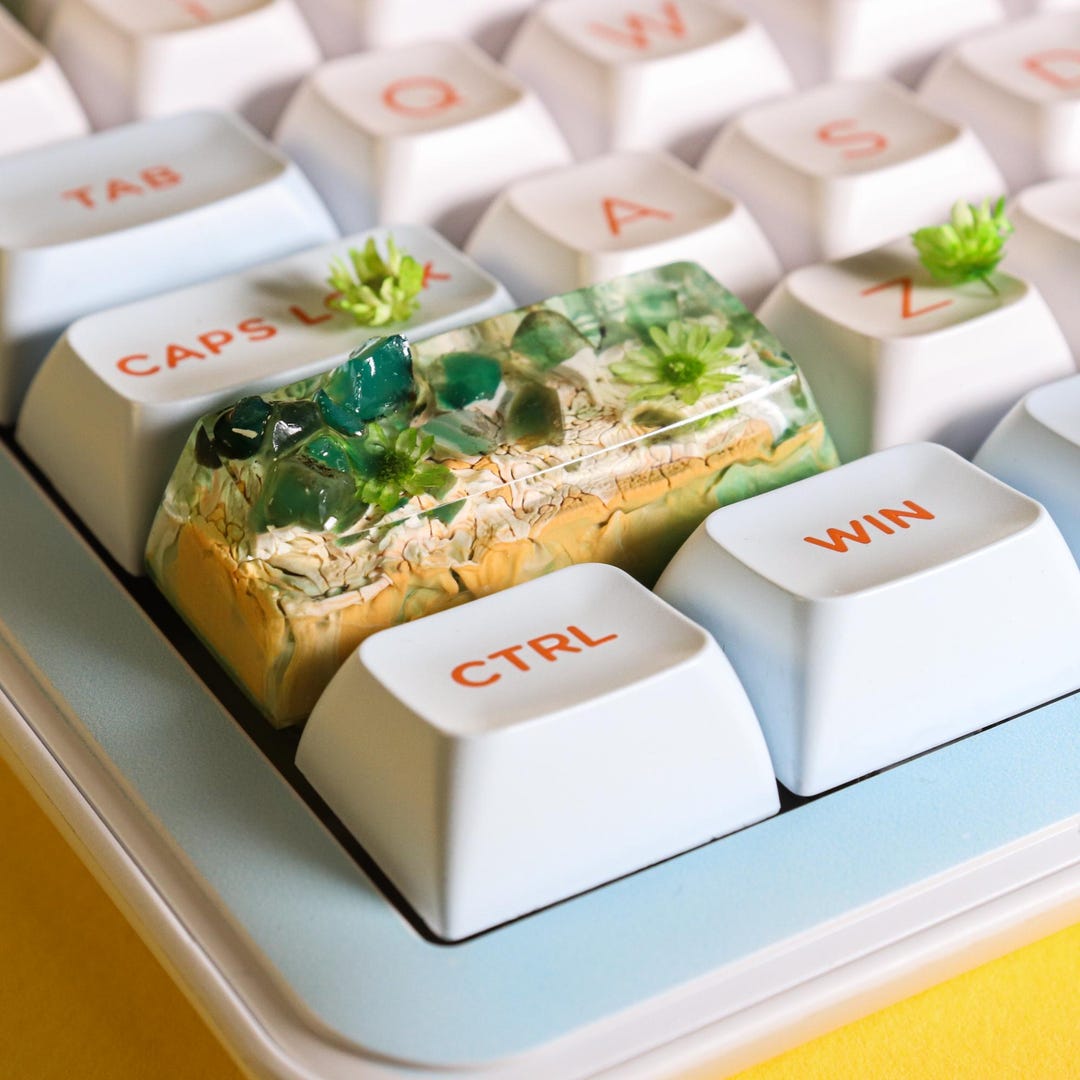 Artisan Resin Keycap, Key Caps With Real Flower, Handmade Crystal ...