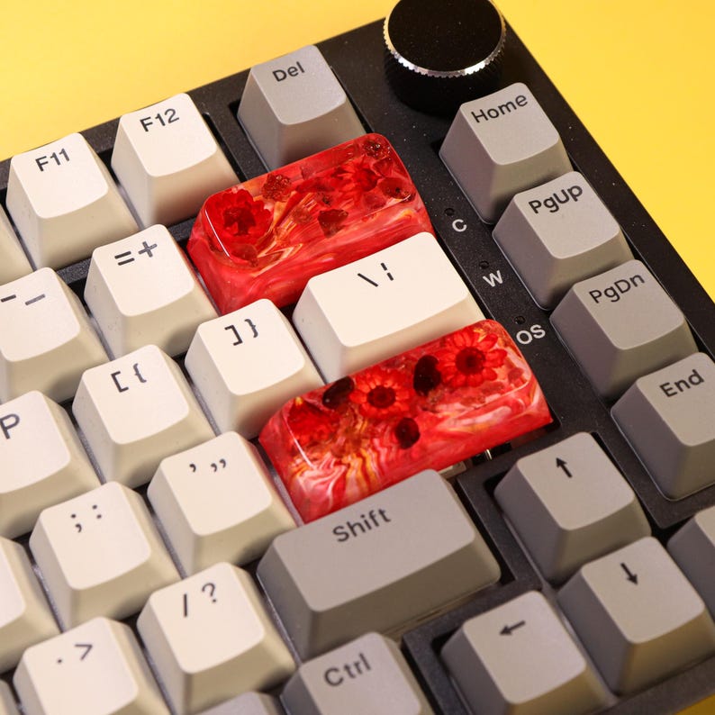 Artisan Enter & Backspace Keycap Set, Crystal, Natural Flowers, Custom ...