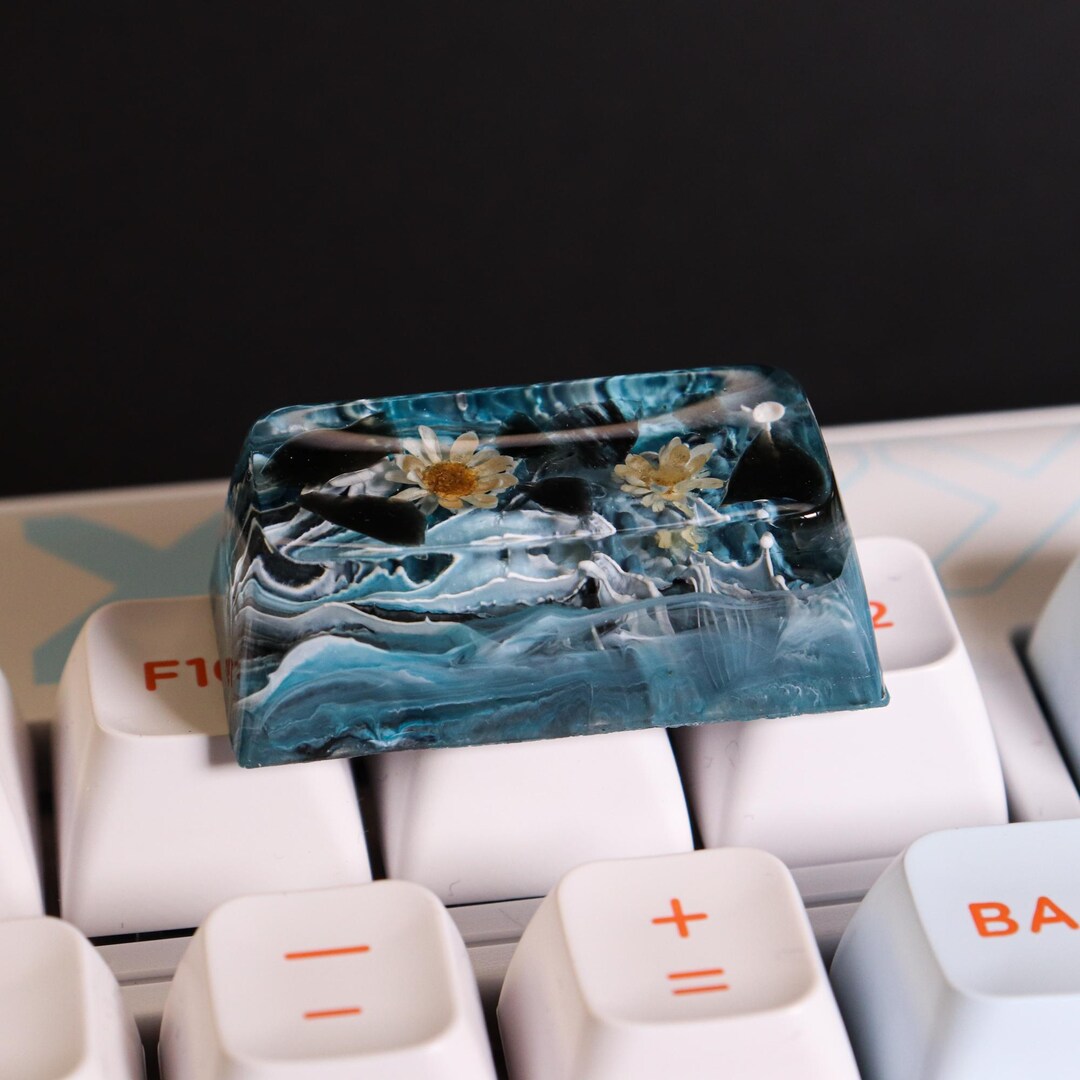 Handmade Artisan Backspace Keycap With Obsidian Gemstone & Natural ...
