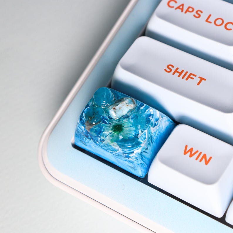 Celestial CTRL Keycaps – Artisan Floral & Blue Apatite Gemstone Edition ...