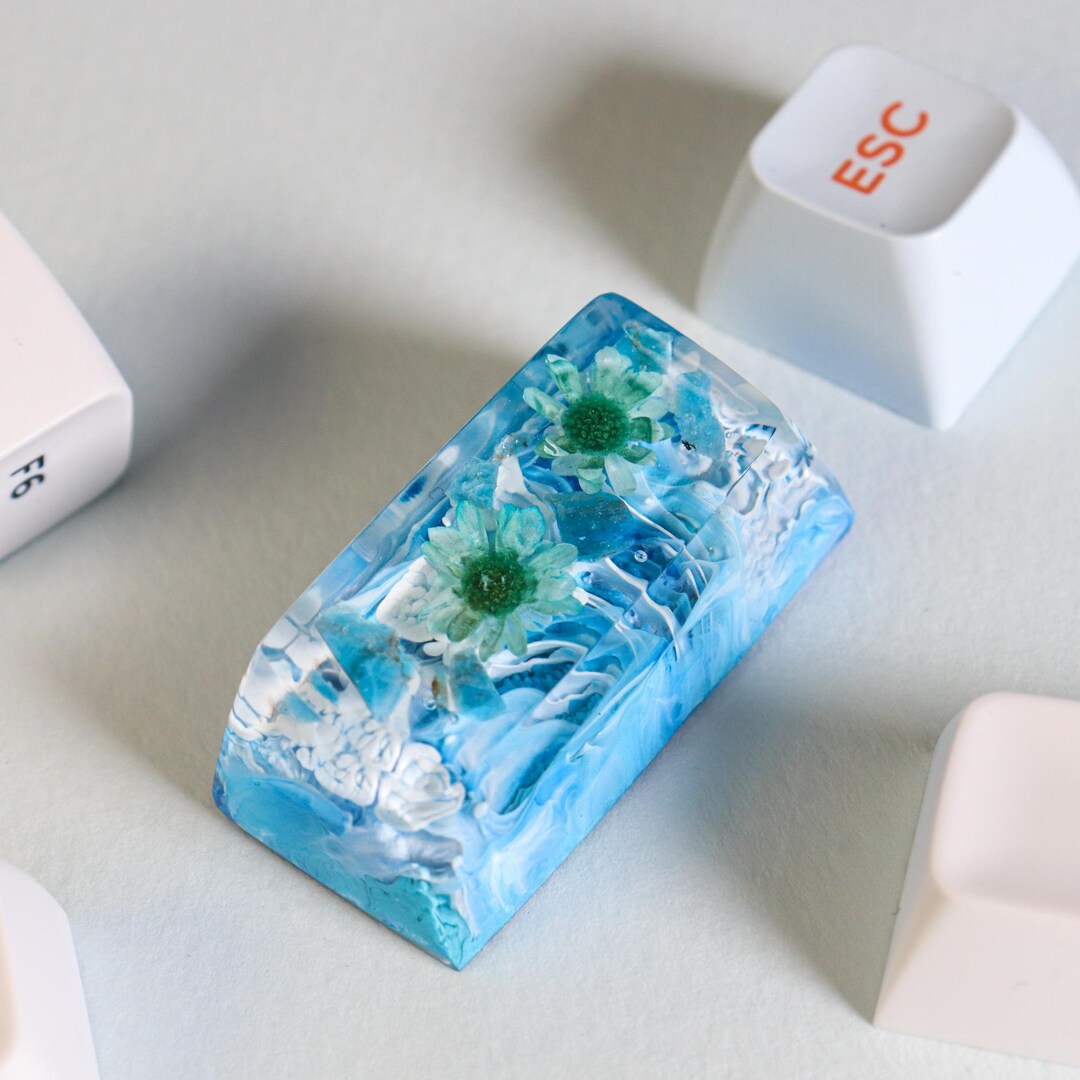 Handmade SA Profile Backspace Keycap ( 2U ) With Natural Flower and ...
