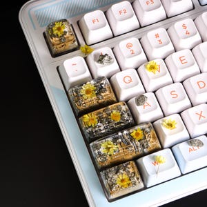 Artisan Resin Keycap Set for Mechanical Keyboards With Pyrite & Natural ...