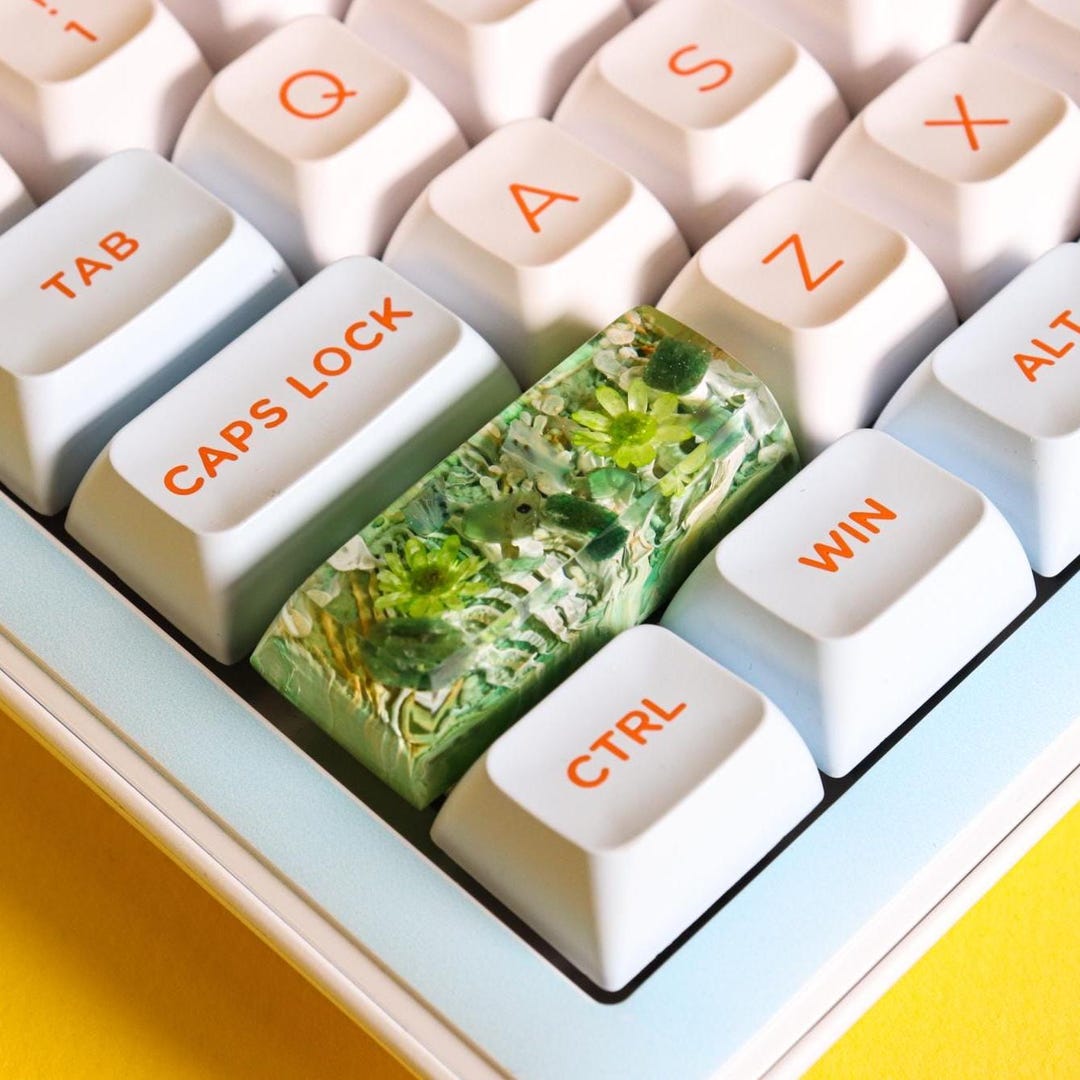 Artisan Resin Keycap, Key Caps With Real Flower, Handmade Crystal ...