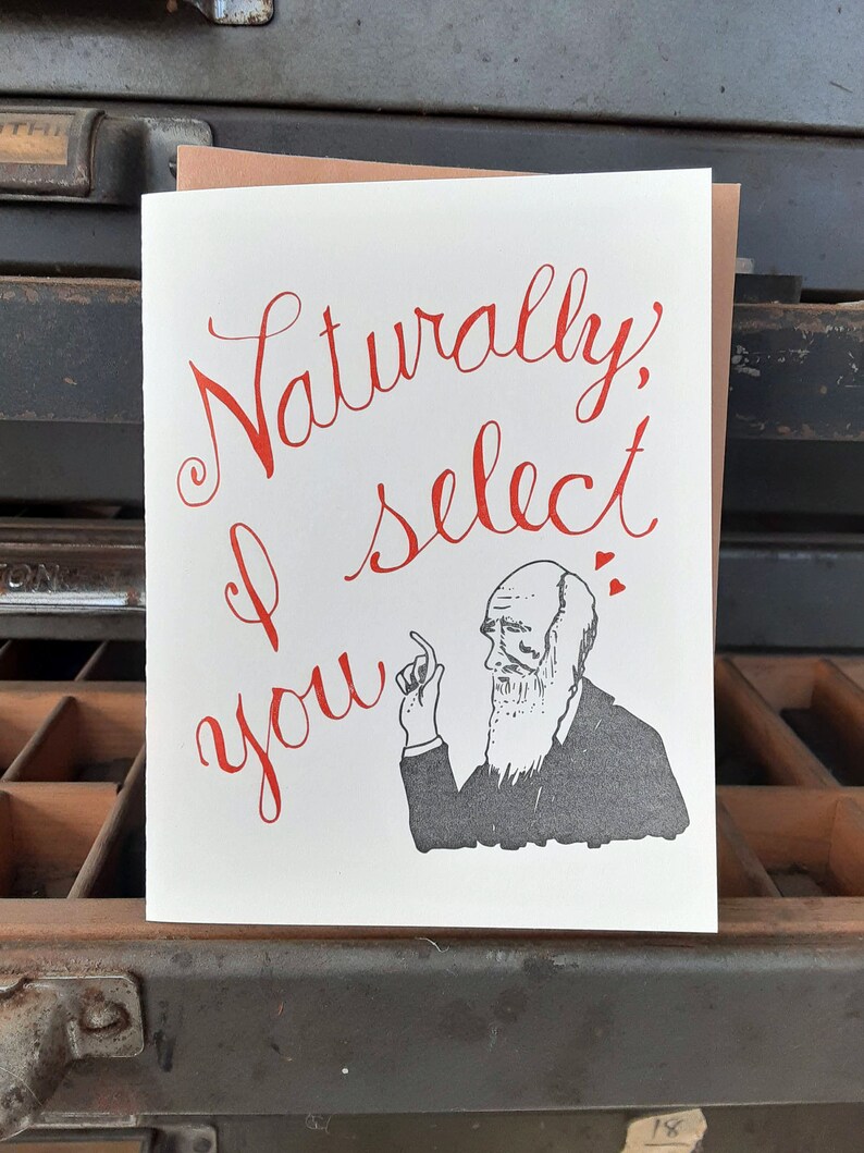 Charles Darwin Greeting Science Valentine - Etsy