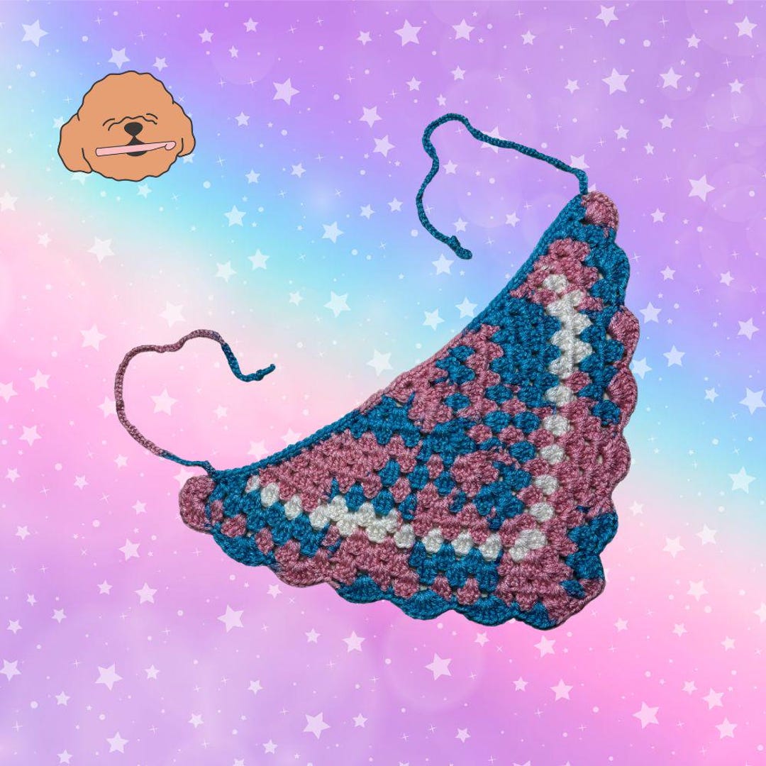 Handmade Transgender Pride Crochet Bandana - Etsy