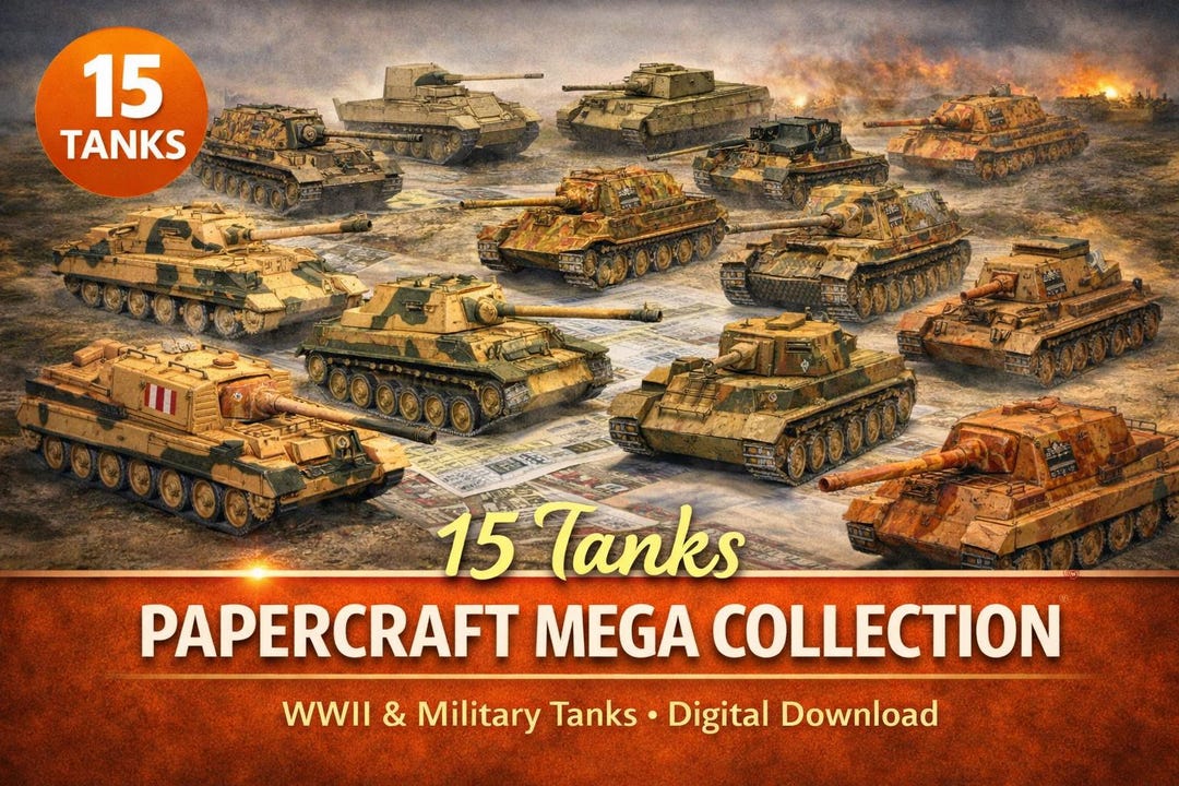15 War Tanks Papercraft Mega Collection | WWII Military Paper Models ...