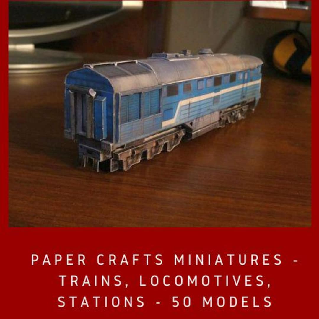 Paper Craft Pack Miniatures - Trains, Locomotives, Stations - 50 Models ...