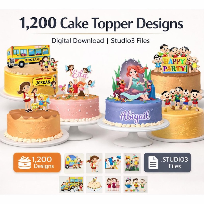Cake Toppers Studio File - Etsy UK