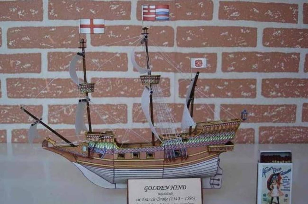 Golden Hind Galleon Ship Papercraft Kit | 3D Printable PDF Model | DIY ...