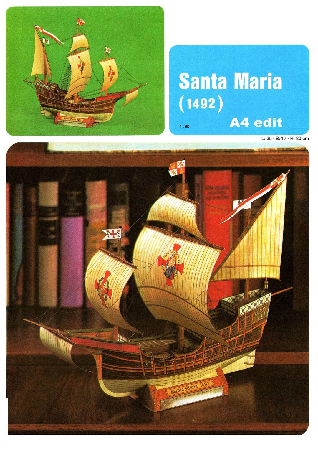 Santa Maria 1492 Ship Paper Craft Kit | 3D Printable PDF Model ...