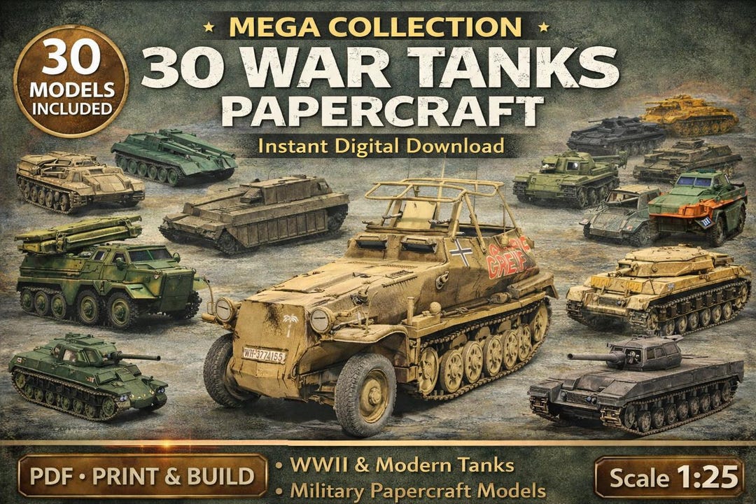 30 War Tanks Papercraft Models | Mega Military Collection | WWII ...