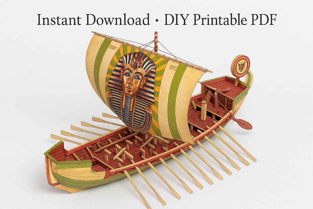 Ancient Egyptian Boat Papercraft Kit | 3D Printable PDF Model | DIY ...