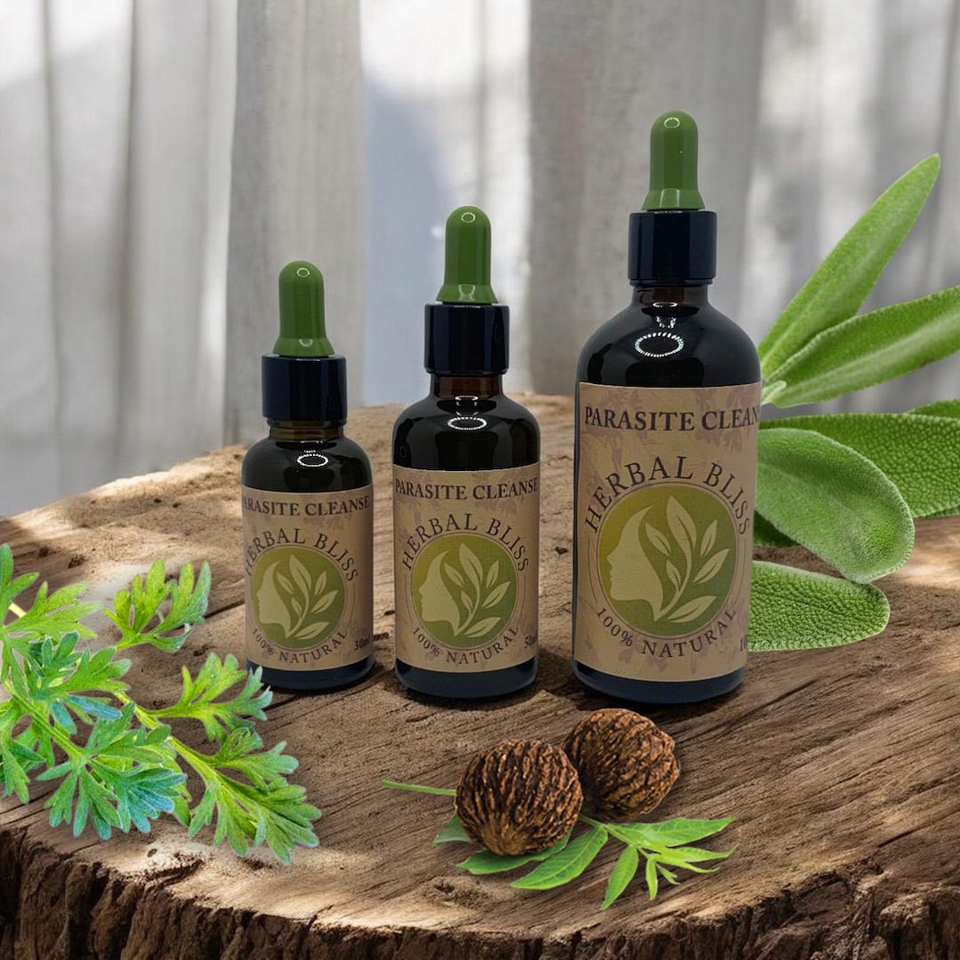 Organic Wormwood, Black Walnut Hull & Clove Potent Herbal Tincture 30ml ...