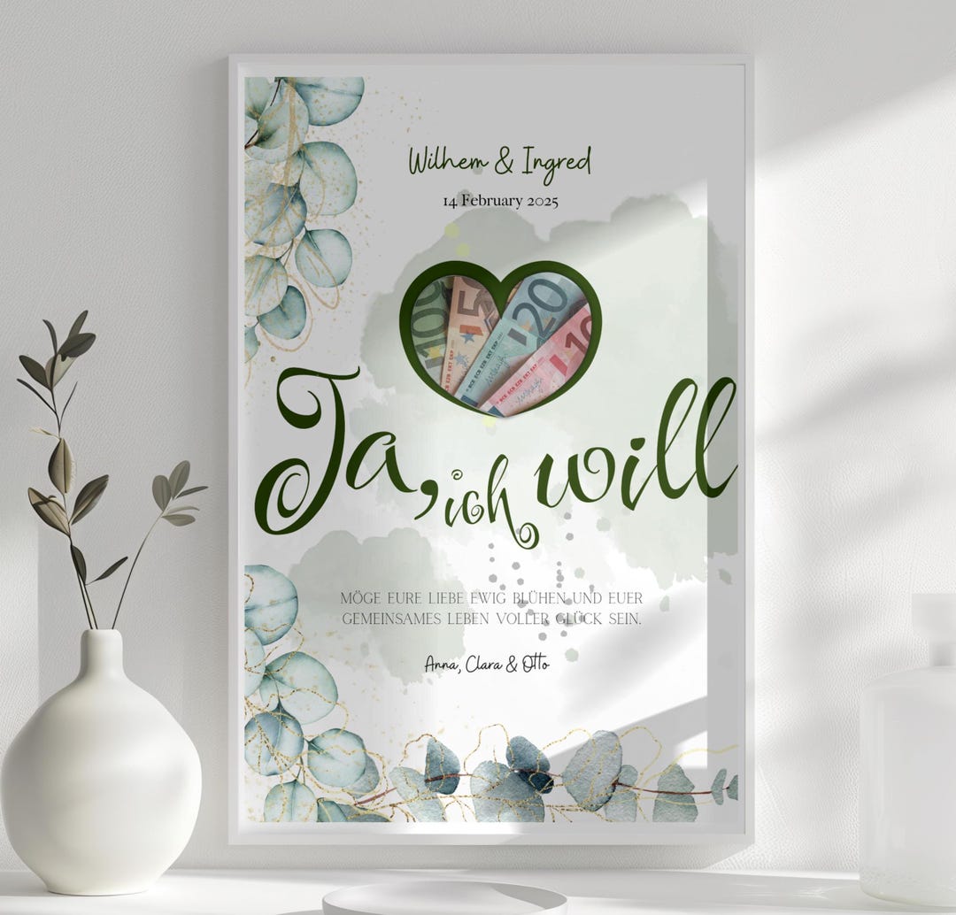Personalisiertes Geldgeschenk Zur Hochzeit | Digital Wedding Cash Gift ...