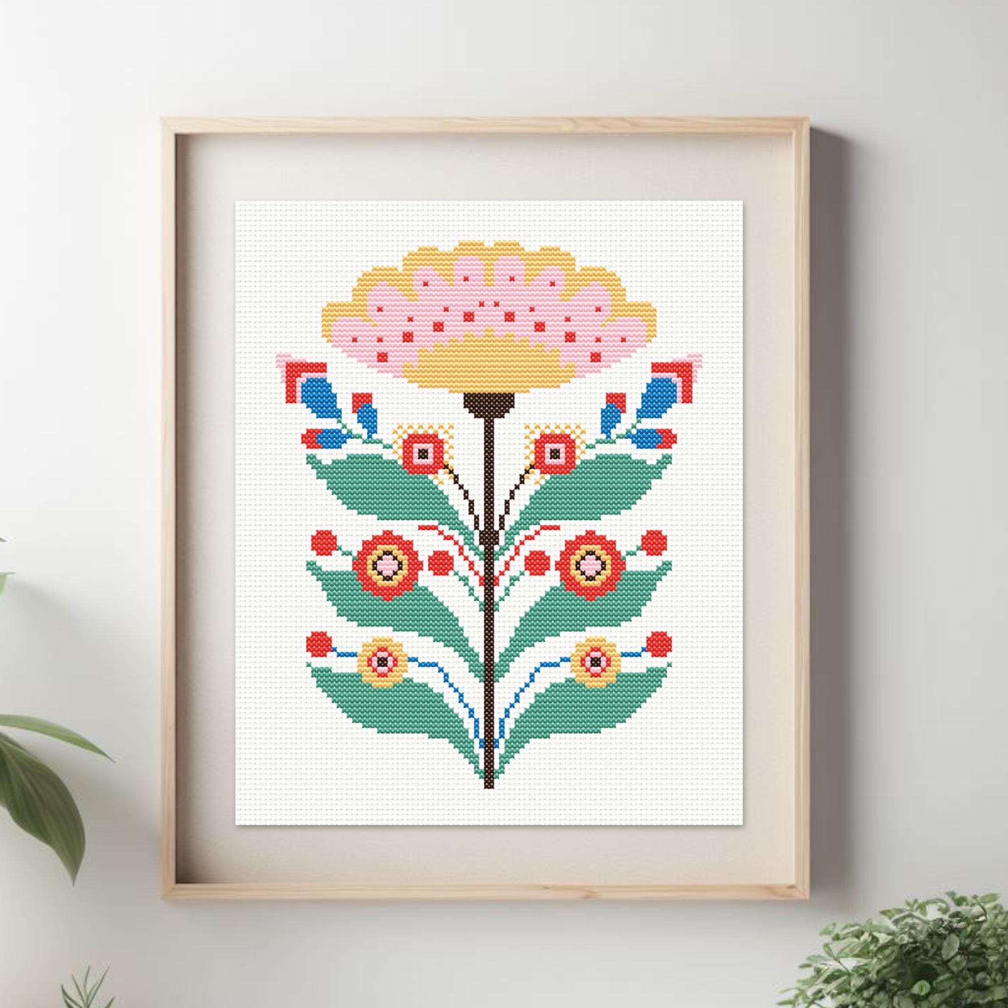 Scandinavian Folk Cross Stitch Pattern Pack 6 PDF Designs, Floral ...