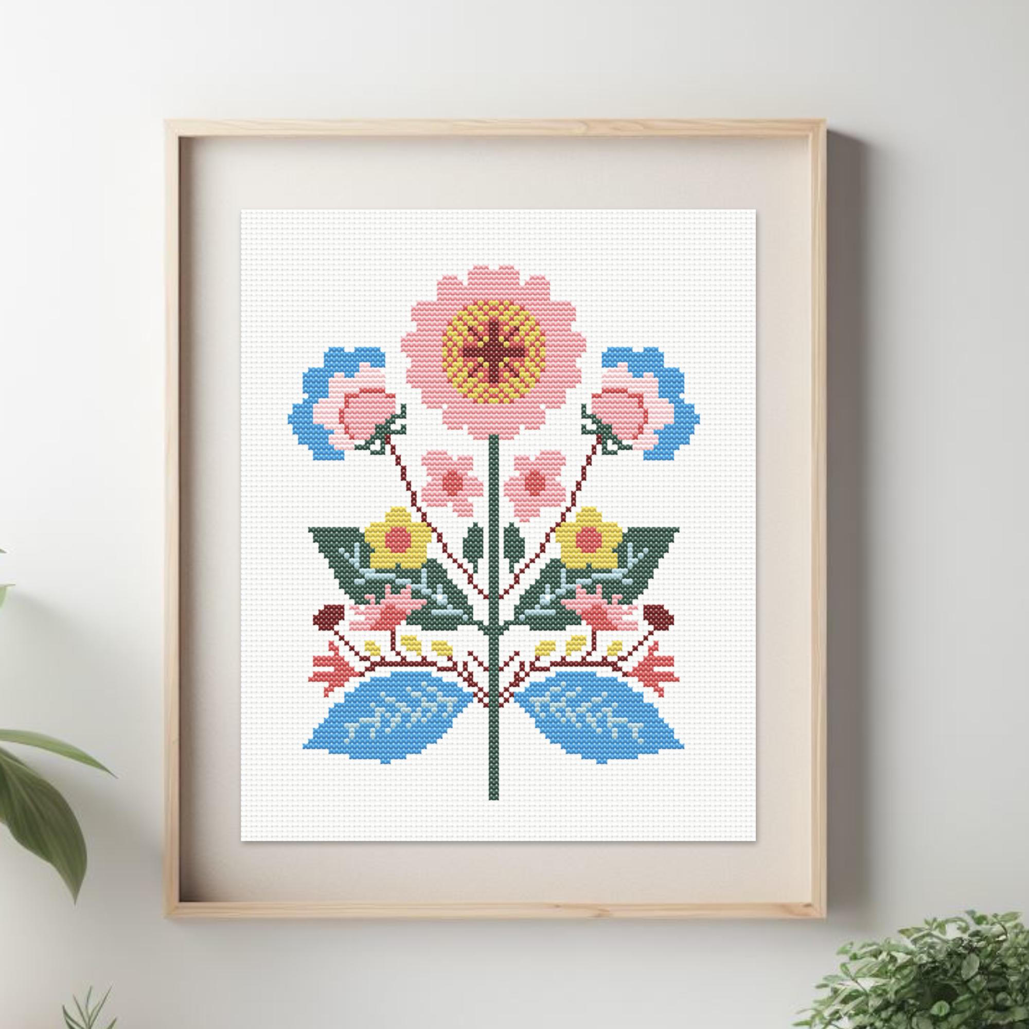 Nordic Floral Cross Stitch Patterns: Scandinavian Embroidery Designs ...